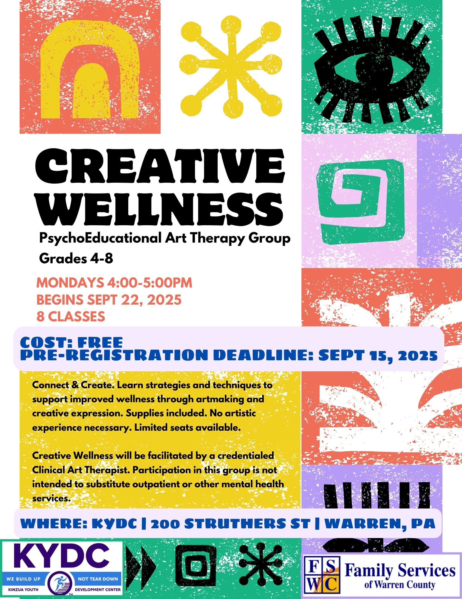 Creative Wellness Art Therapy Group - Kinzua Youth Development Center